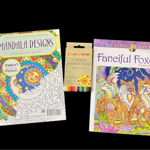 Creative Inspirations | Office | Bundle 2 Adult Coloring Books With Oil ...